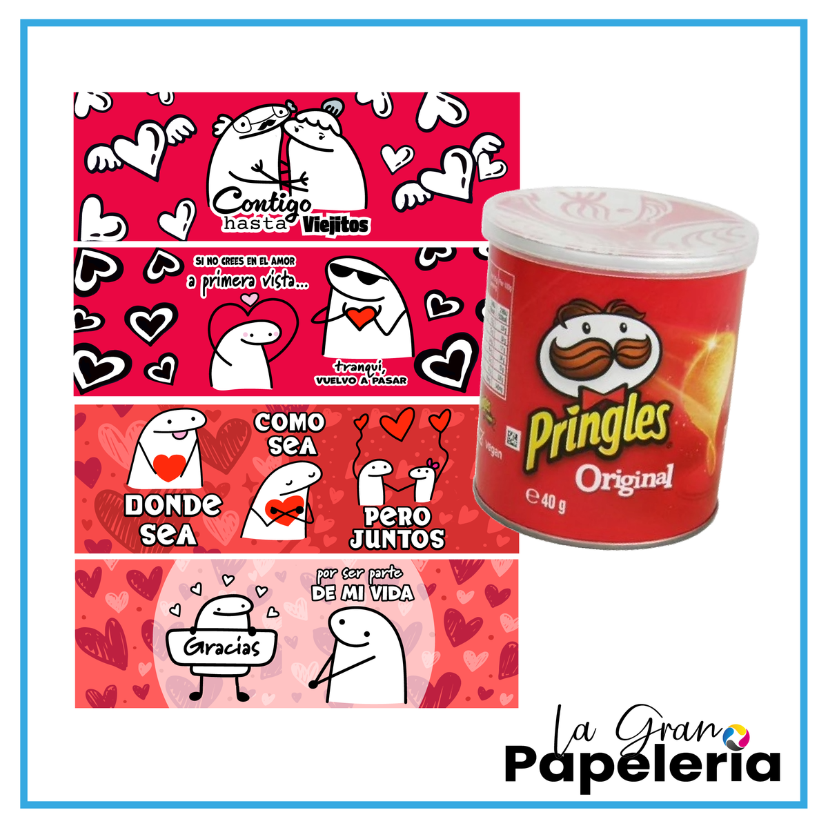 STICKERS PRINGLES AMOR X 4 UNIDADES | lagranpapeleria