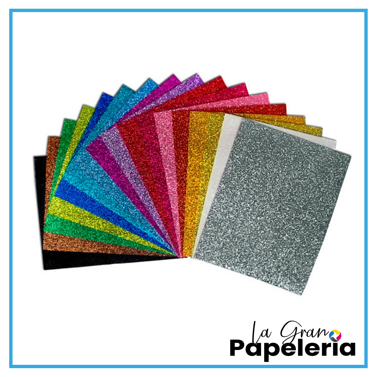 FOAMY ESCARCHADO OCTAVO PAQUETE SURTIDO X 10 UNIDADES | lagranpapeleria