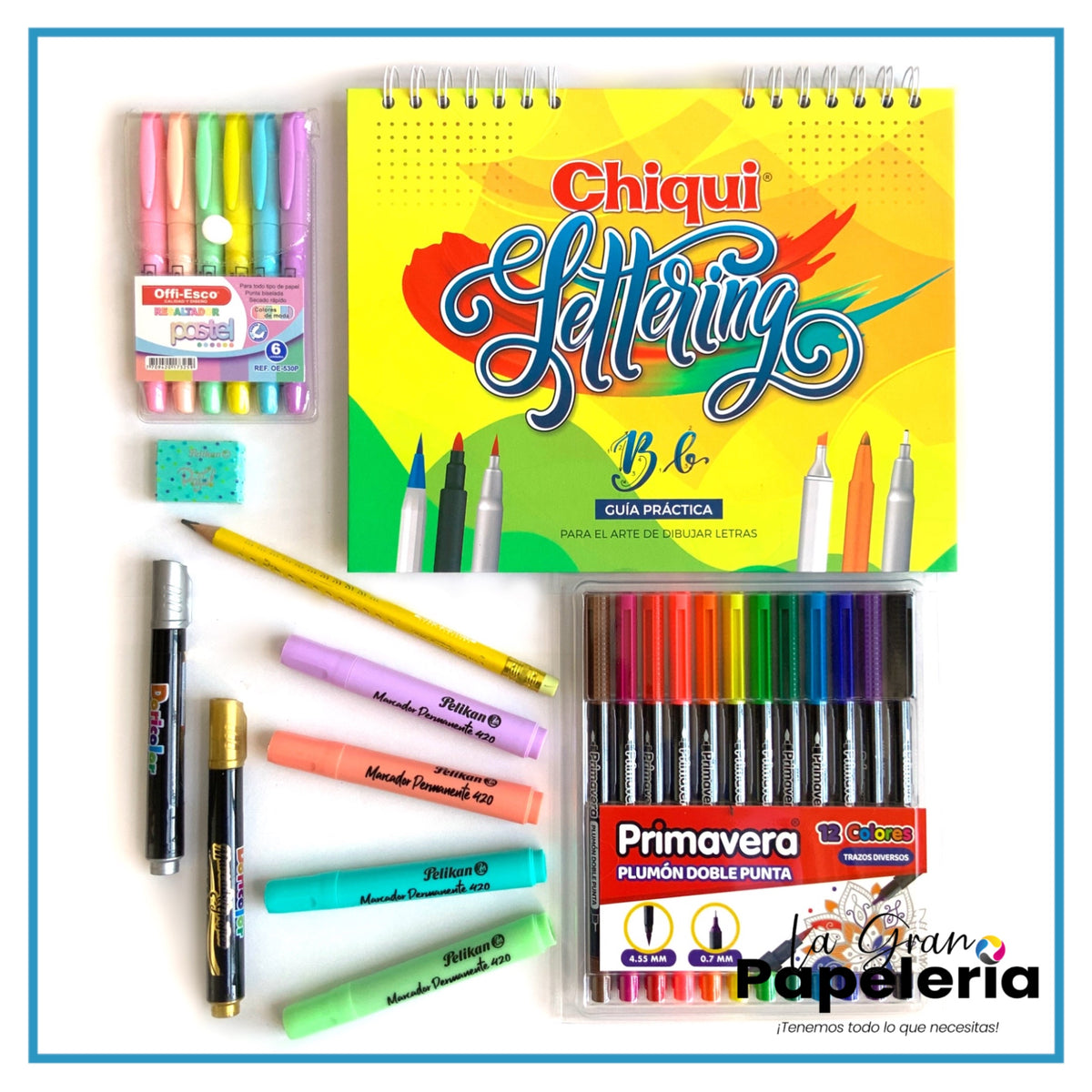 KIT LETTERING INICIAL | lagranpapeleria