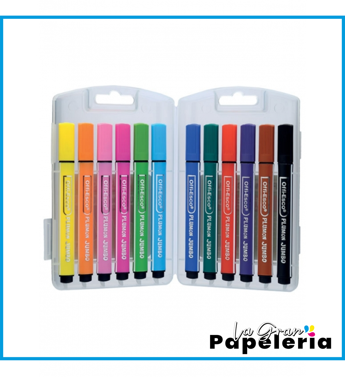 PLUMONES LAVABLES JUMBO TRIANGULAR ESTUCHE x 12 | lagranpapeleria
